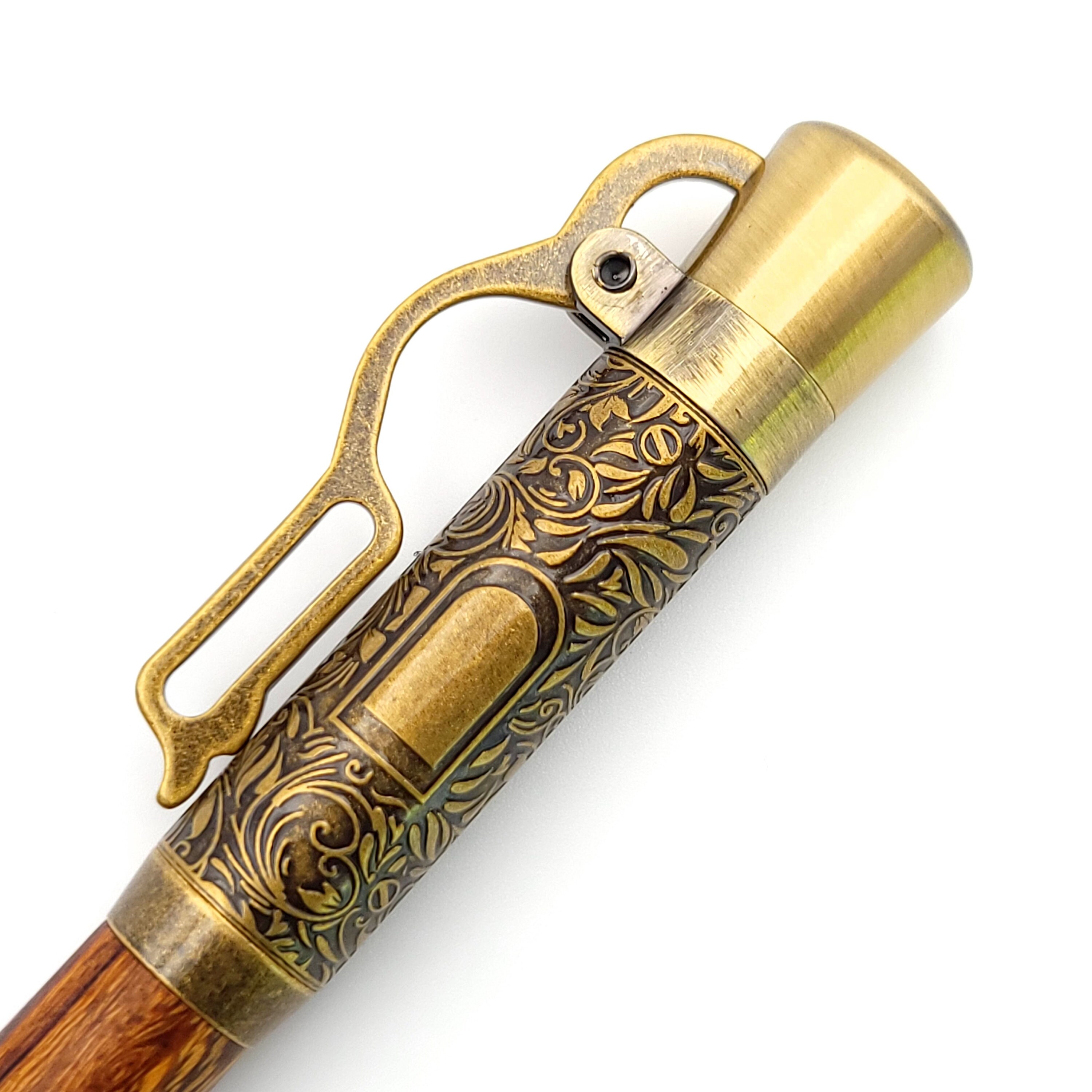 Desert Ironwood Lever Action Ballpoint Pen in Antique Brass - Etsy