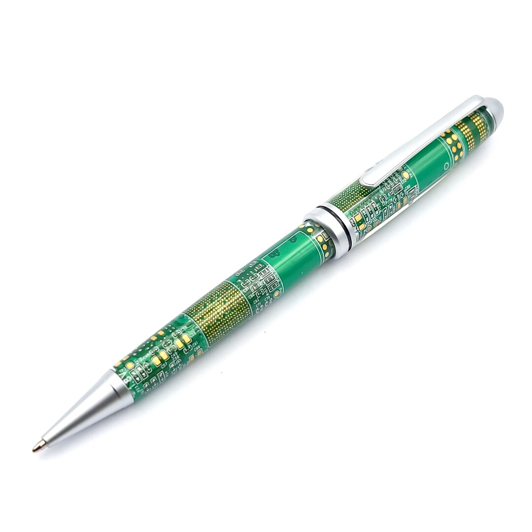 Genuine Green Circuit Board Brushed Satin Executive Ballpoint Twist Pen ...