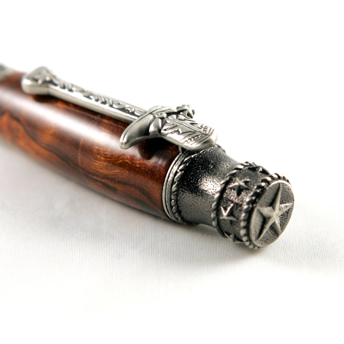 Desert Ironwood Cowboy Antique Pewter Twist Pen - Etsy