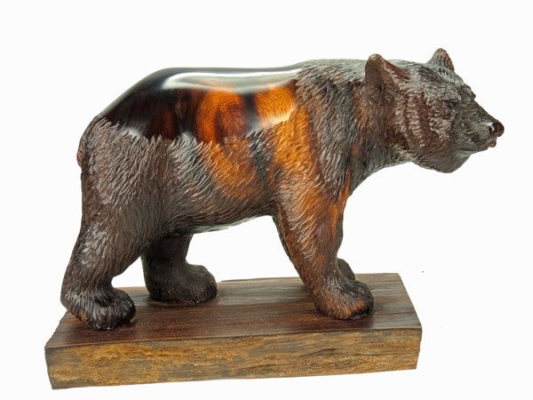 Desert Ironwood Black Bear on Base Carving - Etsy