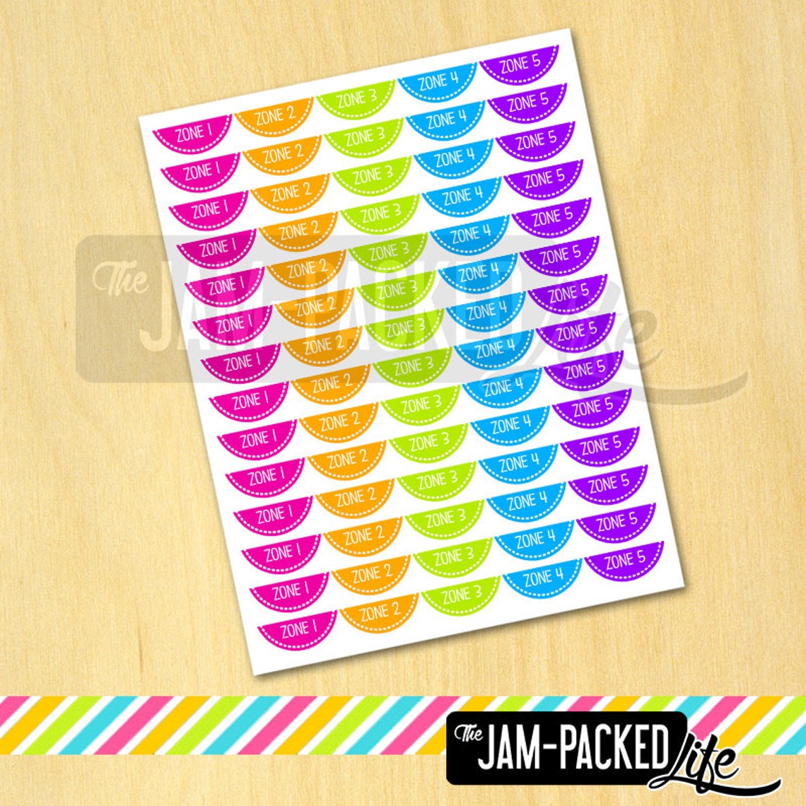 Printable Planner Stickers - Flylady Zones - Brights - Fits Erin ...