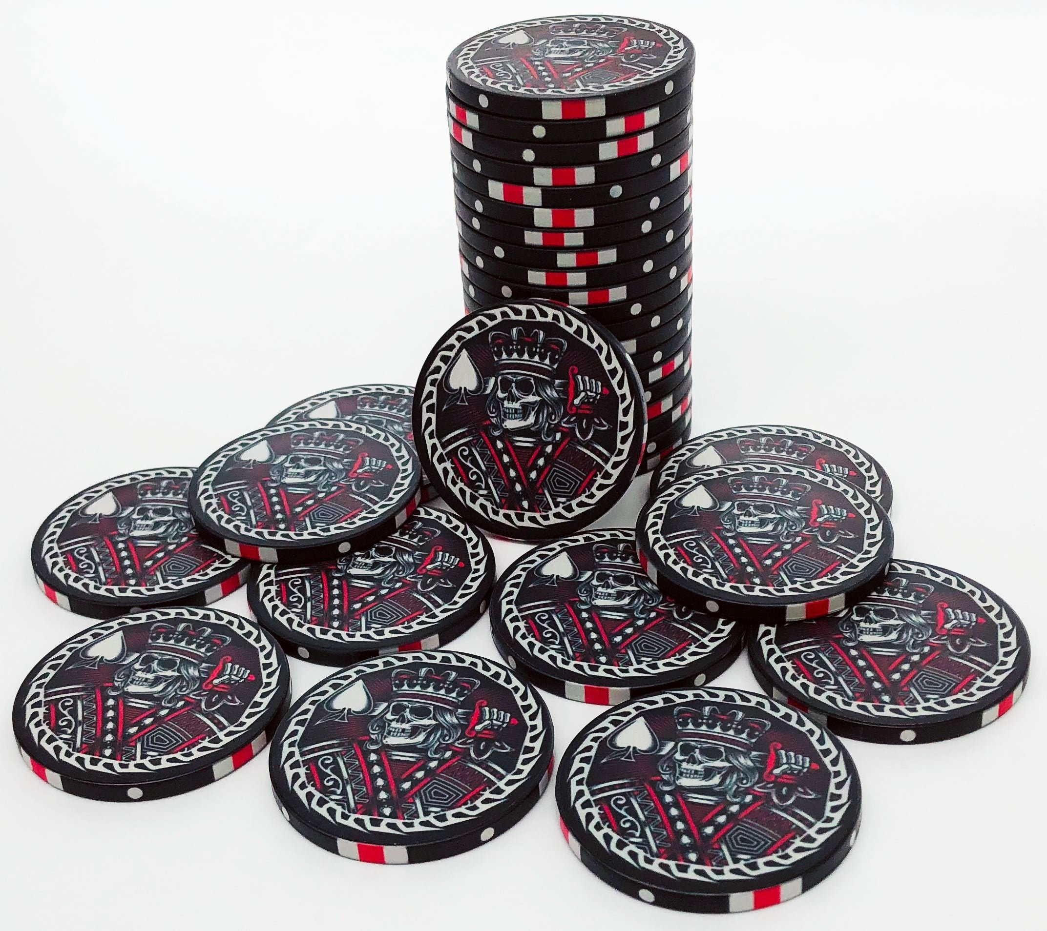 King of Spades Ceramic Custom Poker Chips - 8 Chip Sample Set - Etsy