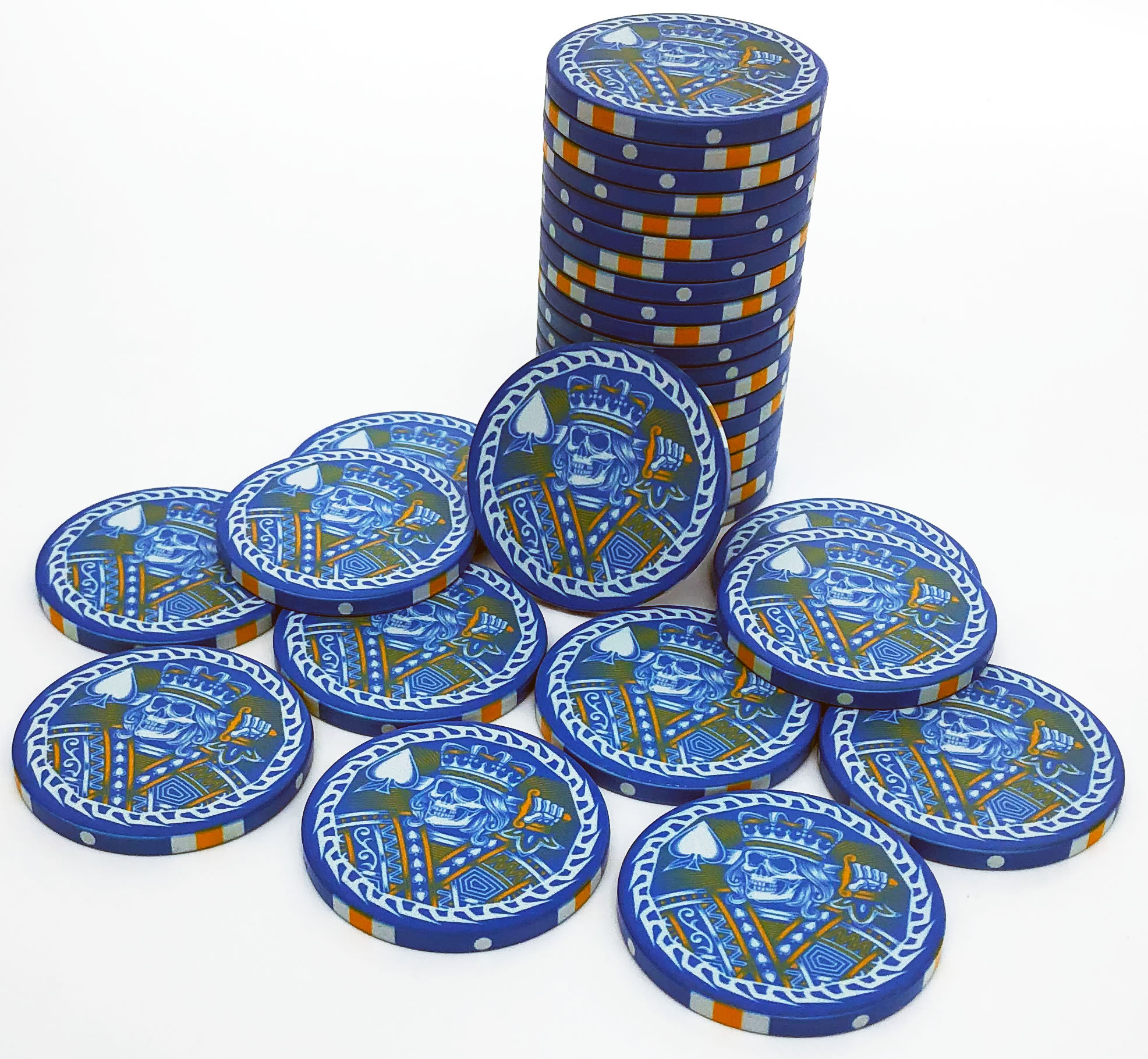 King of Spades Ceramic Custom Poker Chips - 8 Chip Sample Set - Etsy