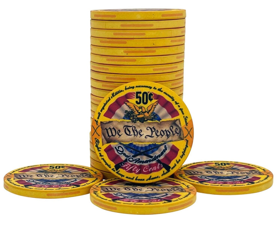 2nd Amendment Ceramic Poker Chip Set - 500 Chips in Premium Gun Metal ...