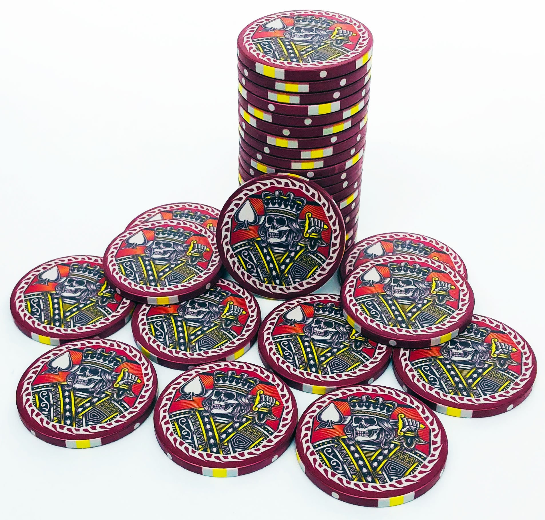King of Spades Ceramic Custom Poker Chips 8 Chip Sample Set - Etsy