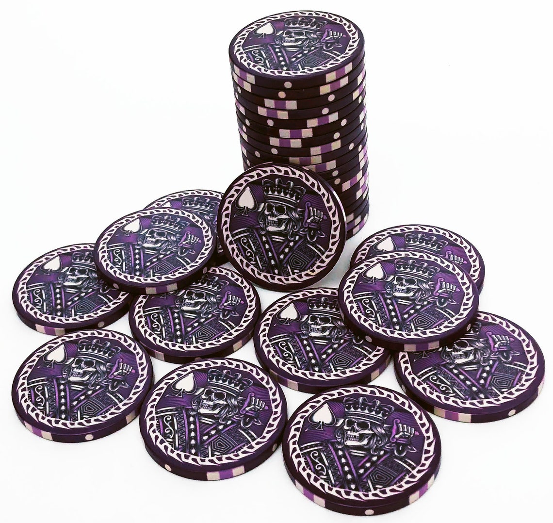 King of Spades Ceramic Custom Poker Chips 8 Chip Sample Set - Etsy