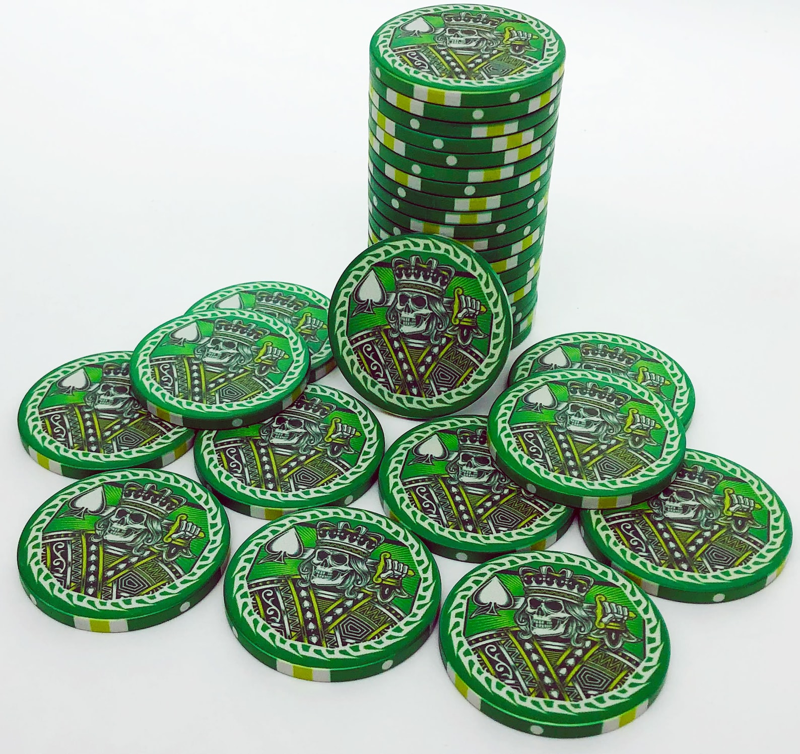 King of Spades Ceramic Custom Poker Chips - 8 Chip Sample Set - Etsy
