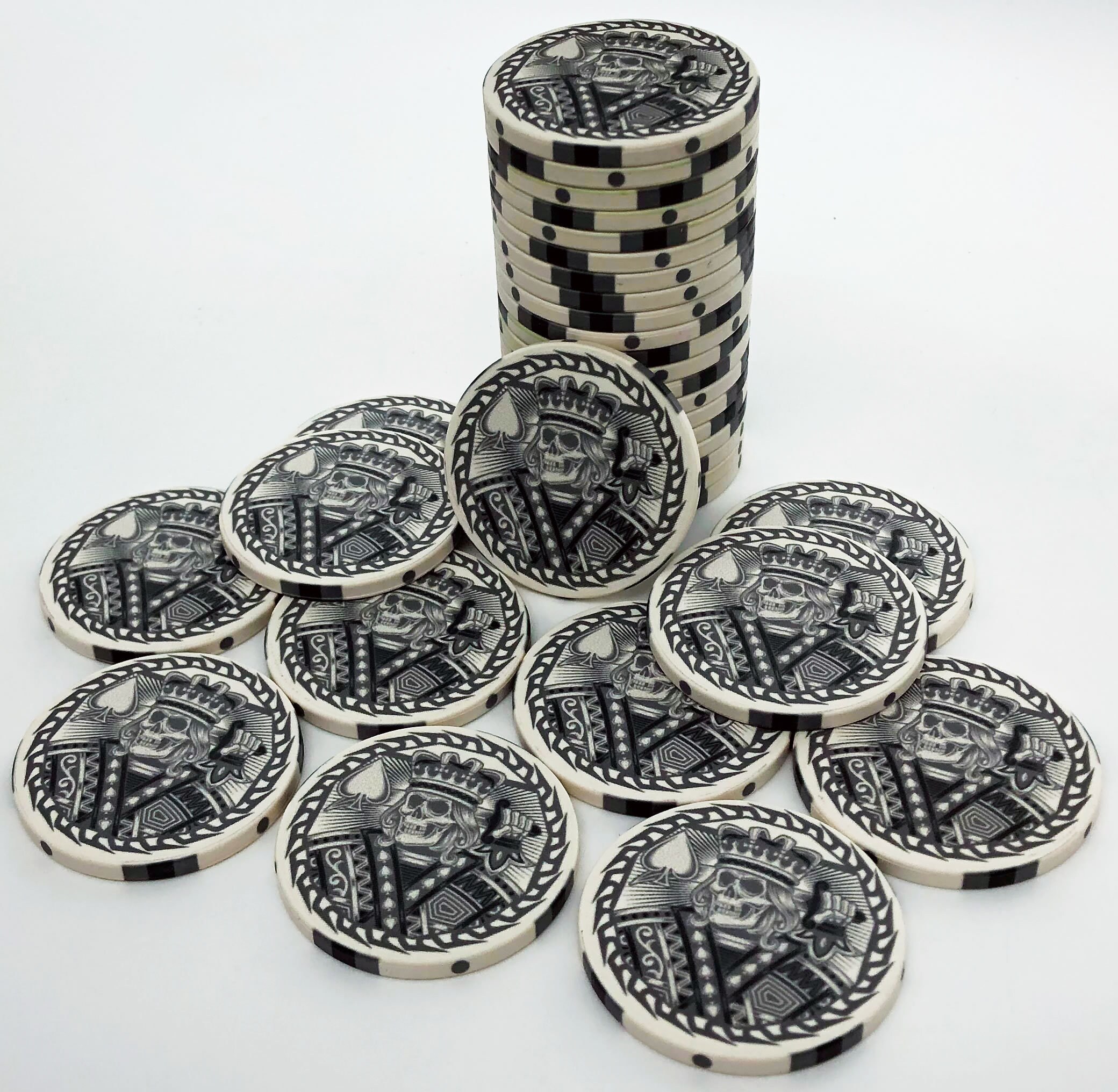 King of Spades Ceramic Custom Poker Chips 8 Chip Sample Set - Etsy