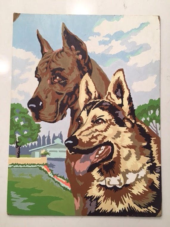 1960's Paint by Numbers-dogs - Etsy