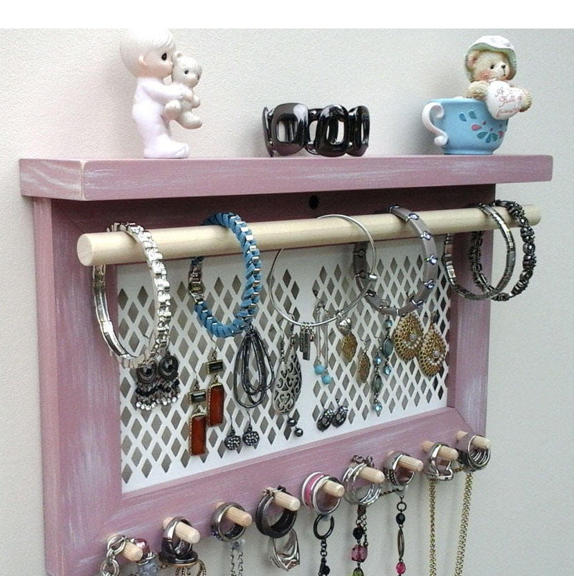 Jewelry Organizer Wall Earring Holder Necklace Holder | Etsy