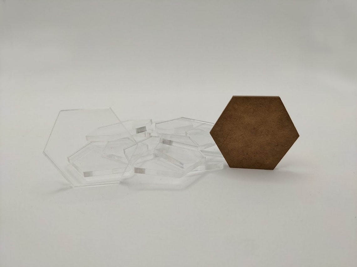 Battletech Clear Acrylic 1" Hex Bases. *ships From Canada - Etsy