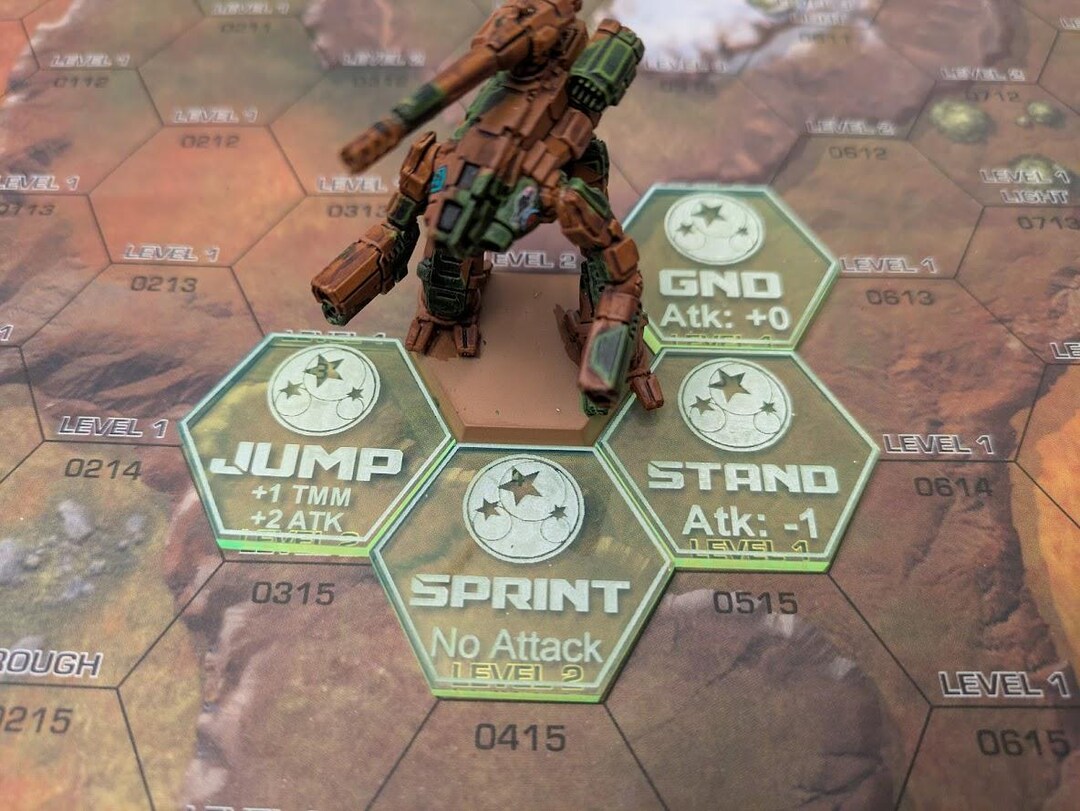 Battlemecha Alpha Strike Movement Tokens, 10 of Each. *ships From ...