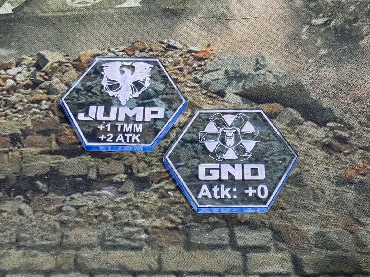 Battlemecha Alpha Strike Movement Tokens, 10 of Each. *ships From ...