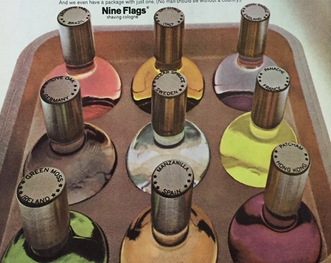 1967 Nine Flags Shaving Cologne Print Ad - Men's Cologne - Etsy