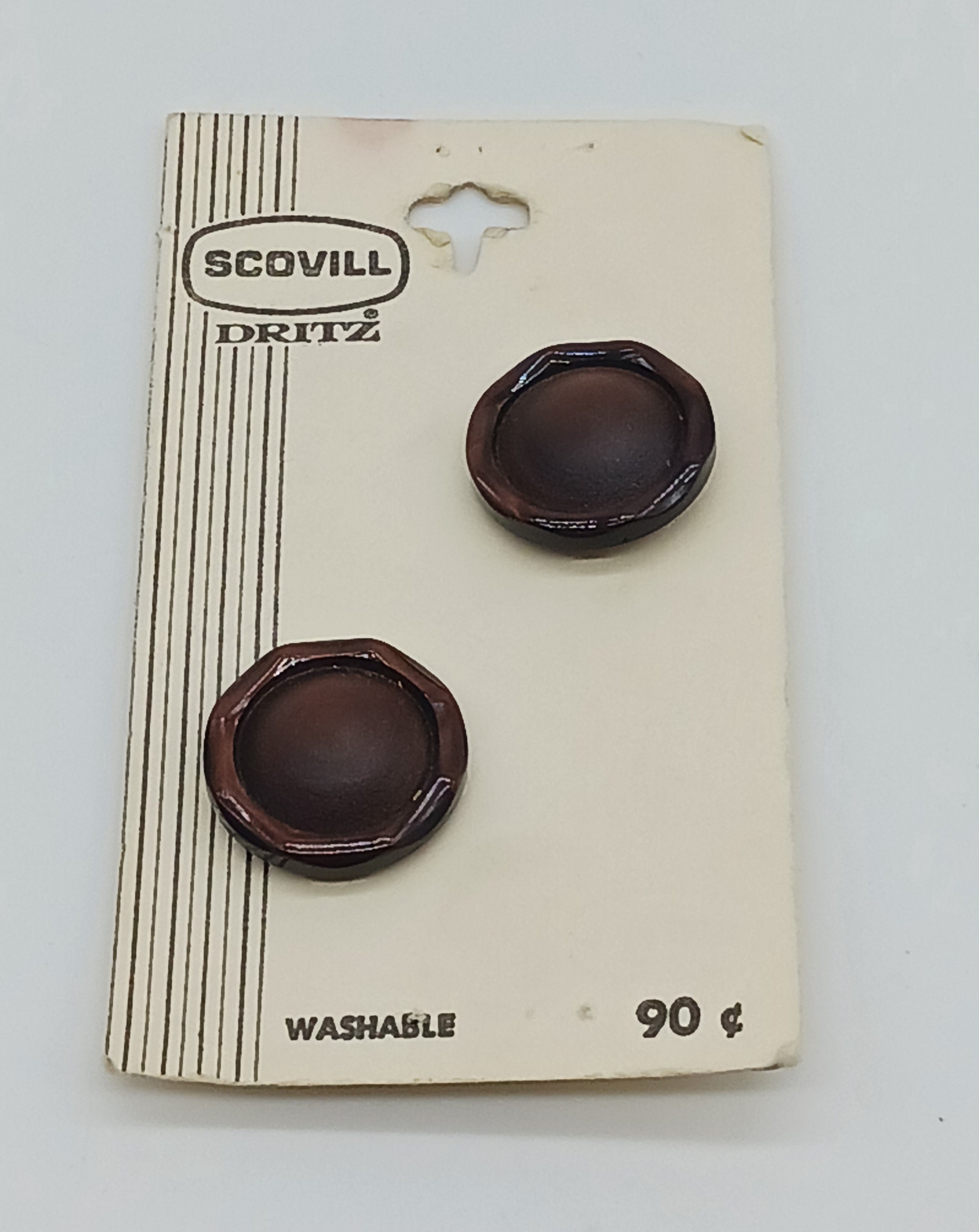 Vintage Buttons Scovill Dritz 61052 Dark Brown 3/4", Made in Holland ...