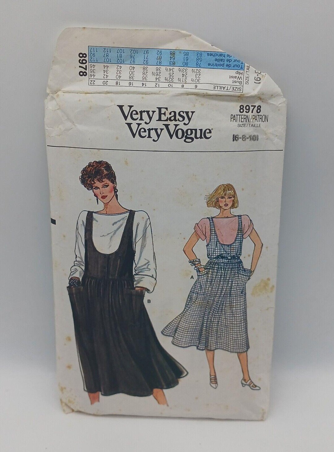 Very Easy Vogue 8978 Sewing Pattern Size 6 8 10 Misses Jumper Top ...