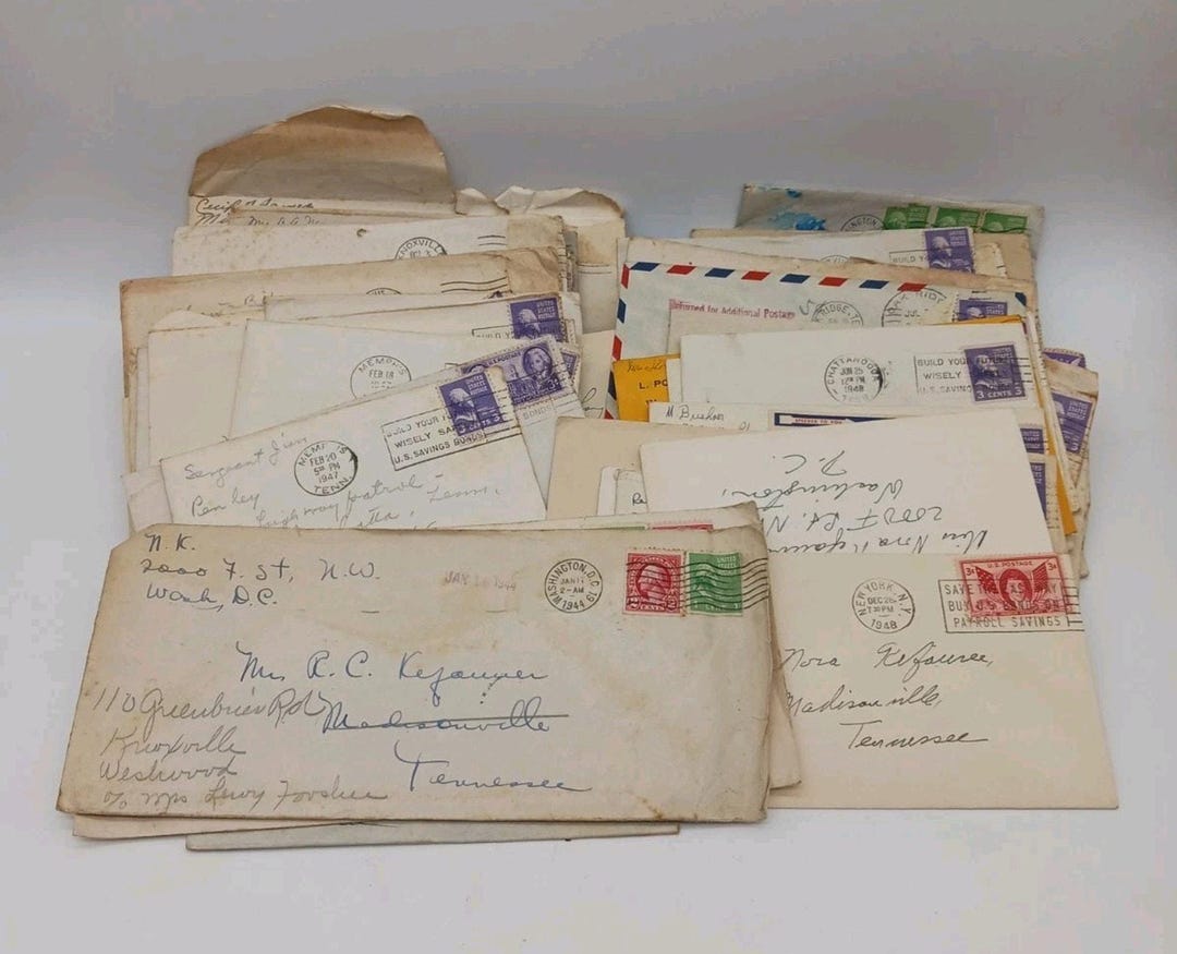 50 1930s 40s Estes Kefauver Family Correspondence Letters Handwritten ...