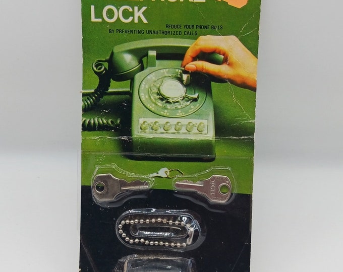 Vintage Rotary Telephone Lock With Keys NOS Woolworth Green Phone ...