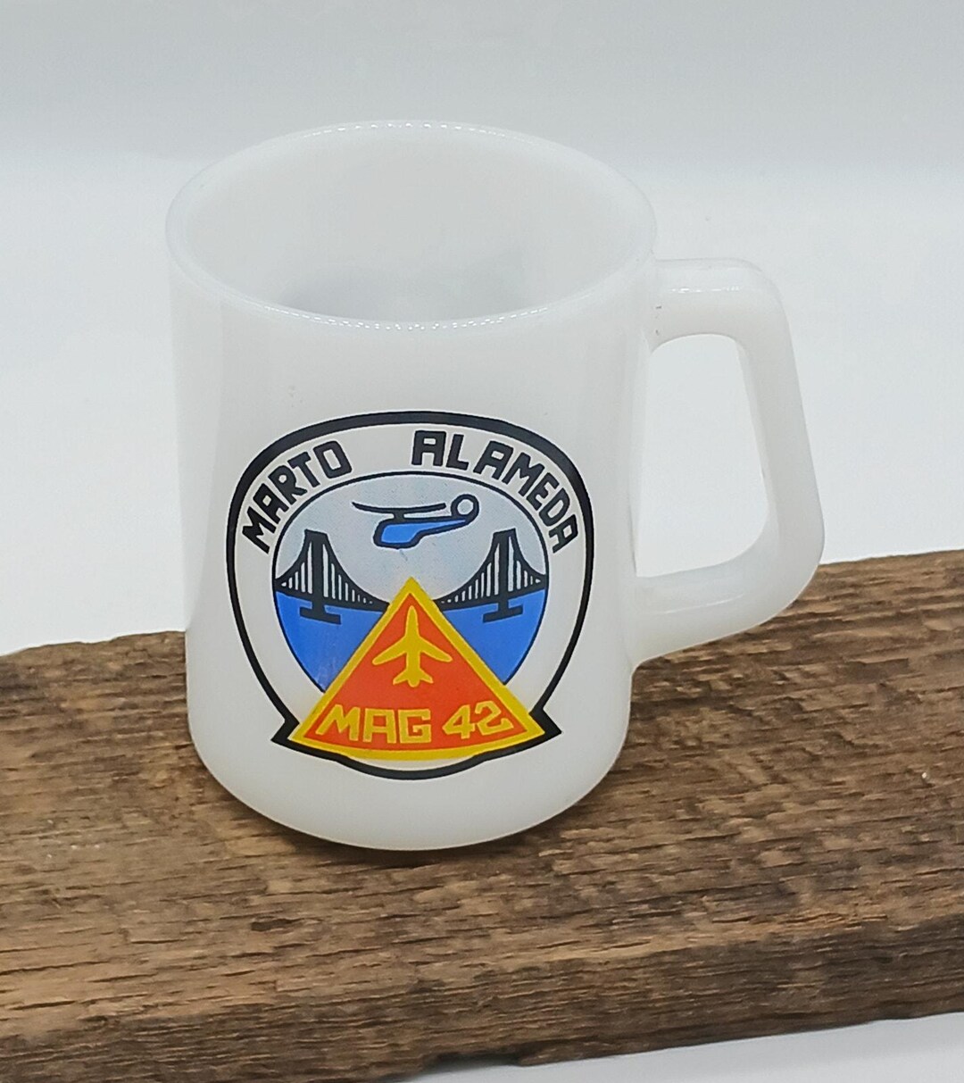 Vintage Marto Alameda MAG 42 Marines 062 Federal Milk Glass Coffee Mug ...