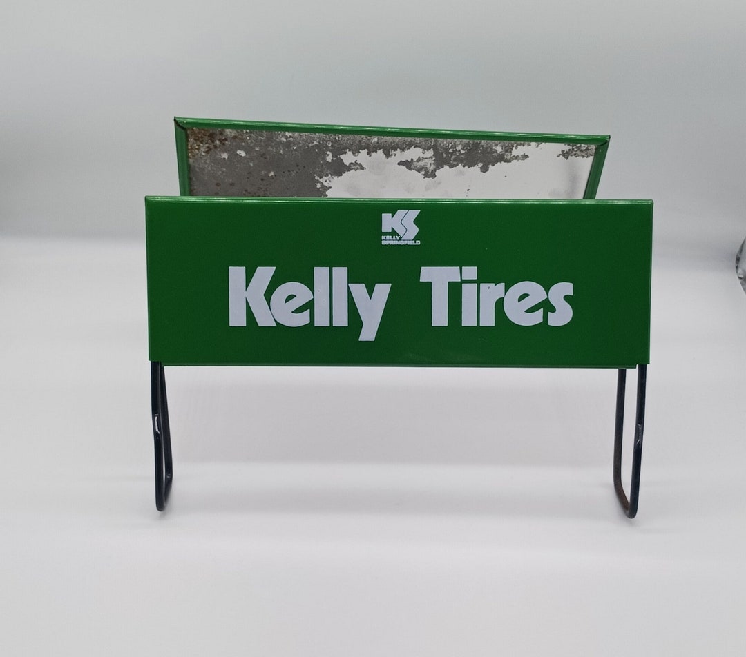 Vintage Kelly Tires Sign, Green Sign, Double Sided, Display Stand ...