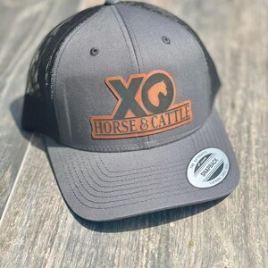 Custom Leather Patch Trucker Hats, Laser Engraved, Cowboy Snapback Hat ...