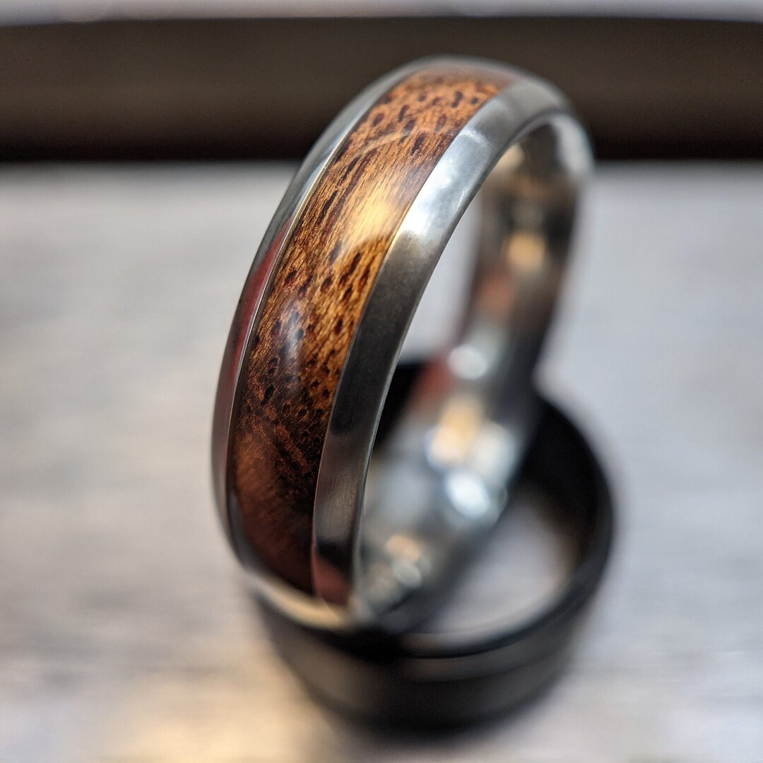 Mens Mora Wood Wedding Band, Handmade Comfort Fit Ring - Etsy