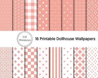 1:12 Scale Doll House Blue Printable Wallpapers, Tiles, Modern ...