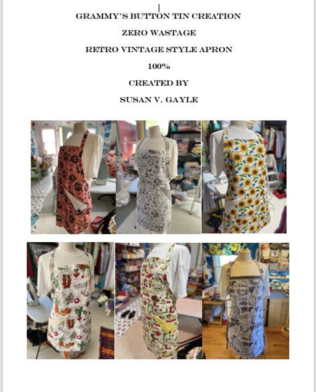 Vintage Retro Apron Zero Fabric Wastage - Etsy