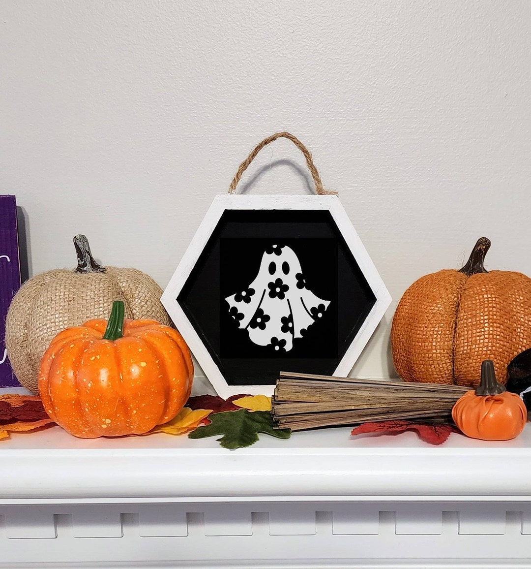 Ghost Wood Sign, Boo Wood Sign, Halloween Tiered Tray Decor, Halloween ...