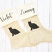 Personalized Cat Stocking, Name Cat Christmas Stocking, Cat Silhouette ...