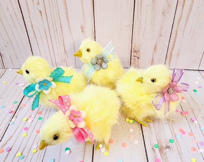 4 Pcs per Set Realistic Easter Baby Chicks chirping Chicks Toy ...