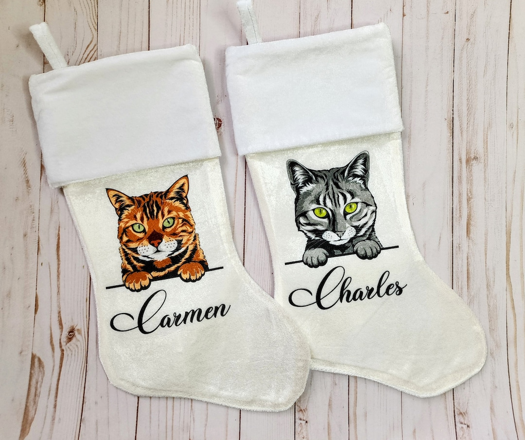 Custom Cat Stocking, Velvet Cat Stocking, Cat Breed Stocking, Pet ...