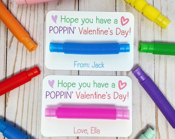 Pop Tube Valentines, Toy Valentines, Fidget Valentines, Fidget Toy ...