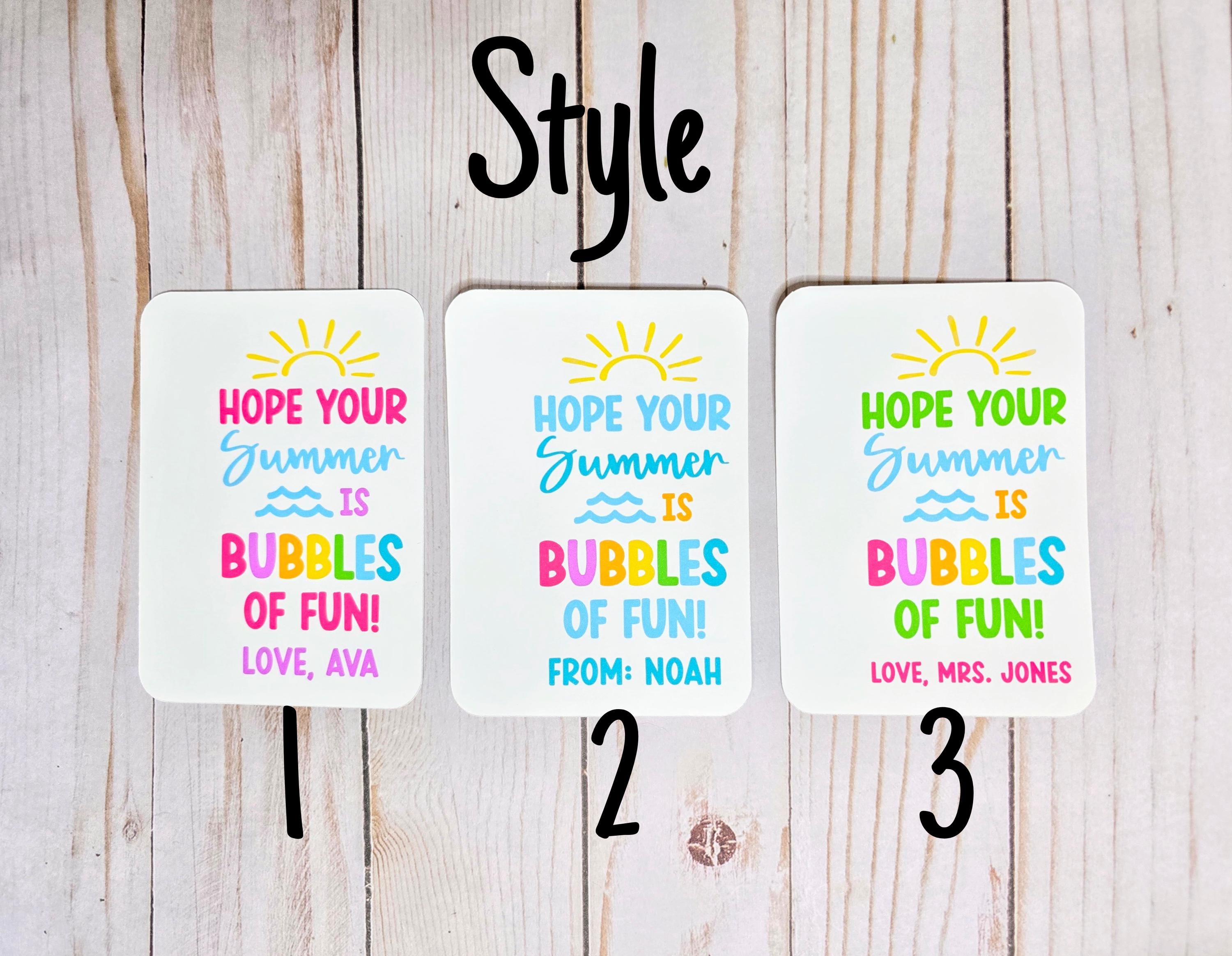 Bubble Summer Favors, End of School Favors, Summer Favors, Kids Class ...