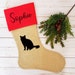 Personalized Cat Stocking, Name Cat Christmas Stocking, Cat Silhouette ...