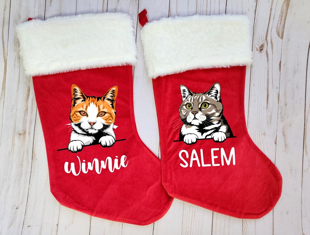 Custom Cat Stocking, Velvet Cat Stocking, Cat Breed Stocking, Pet ...