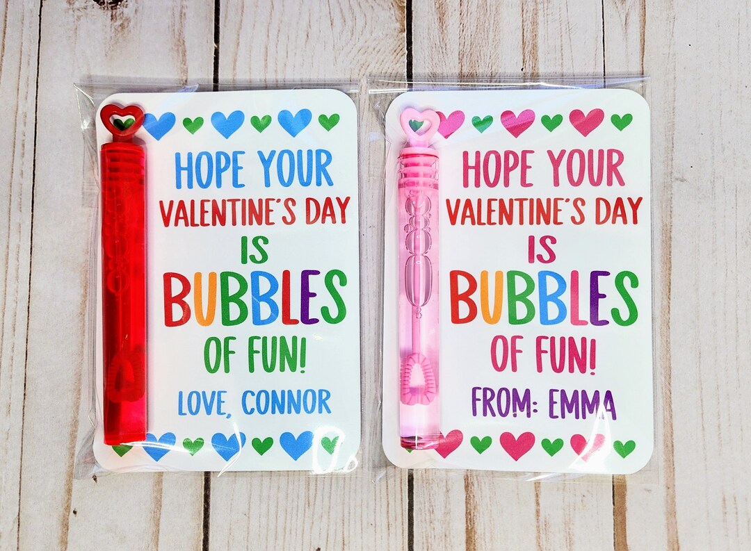 Bubble Valentines, Toy Valentines, Personalized Valentines, Class ...