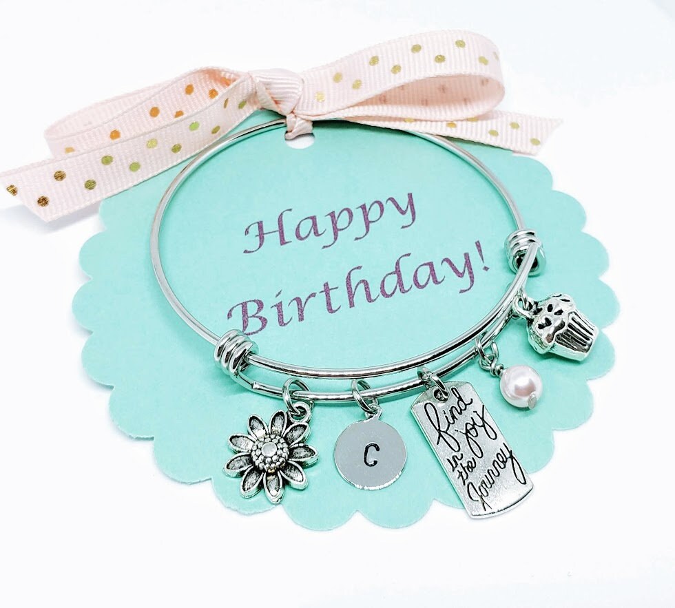Personalized Birthday Gift, Birthday Bangle, Birthday Gift for Her ...