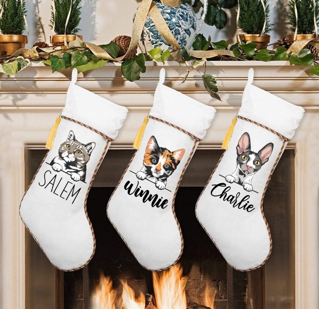 Custom Cat Stocking, Velvet Cat Stocking, Cat Breed Stocking, Pet ...