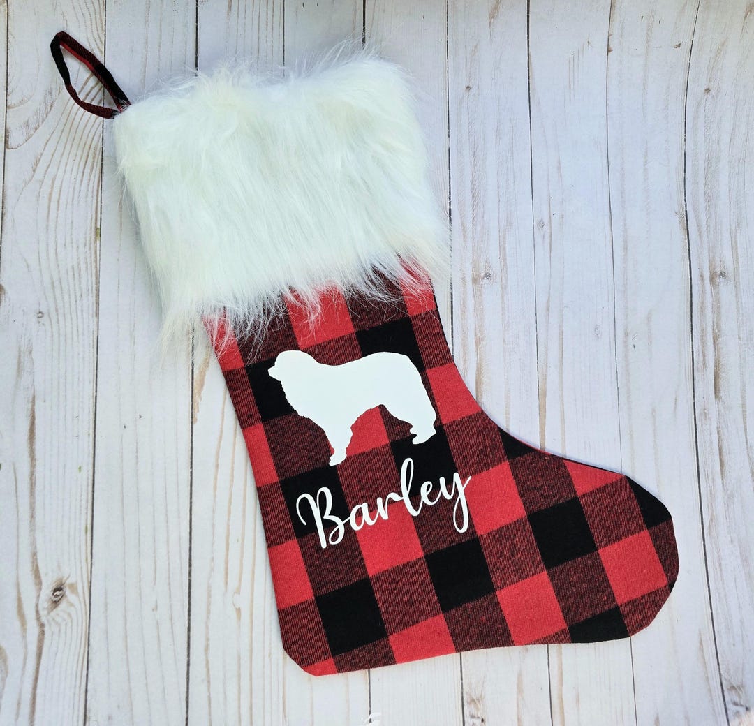 NEW Buffalo Plaid Dog Stocking, Buffalo Check Dog Stocking ...