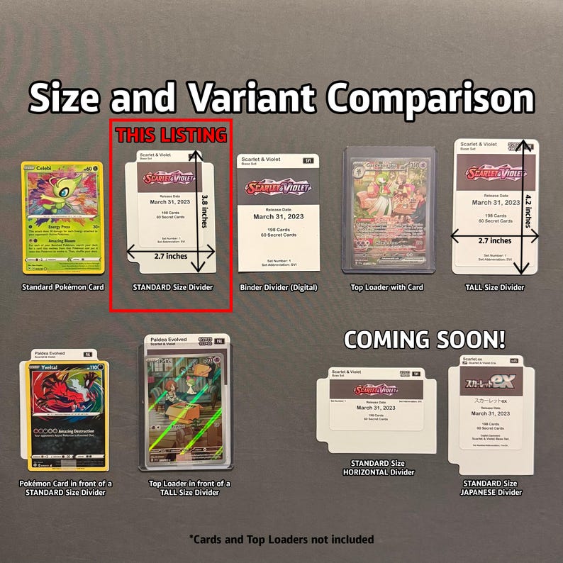 Sort Pokémon TCG by Type | Standard Size Trading Card Dividers W/ Free ...