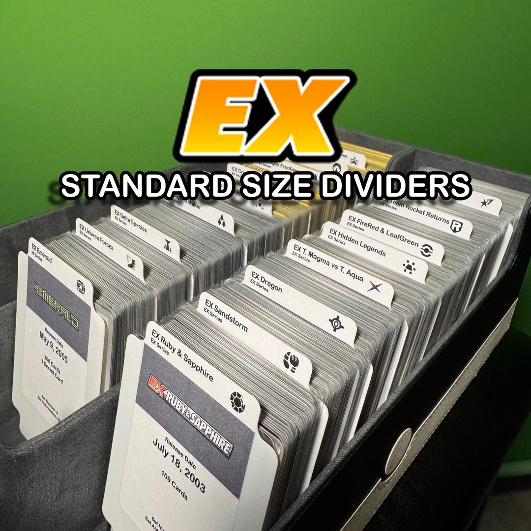 Trading Card Dividers, Standard Size | Labeled With Expansion Details ...