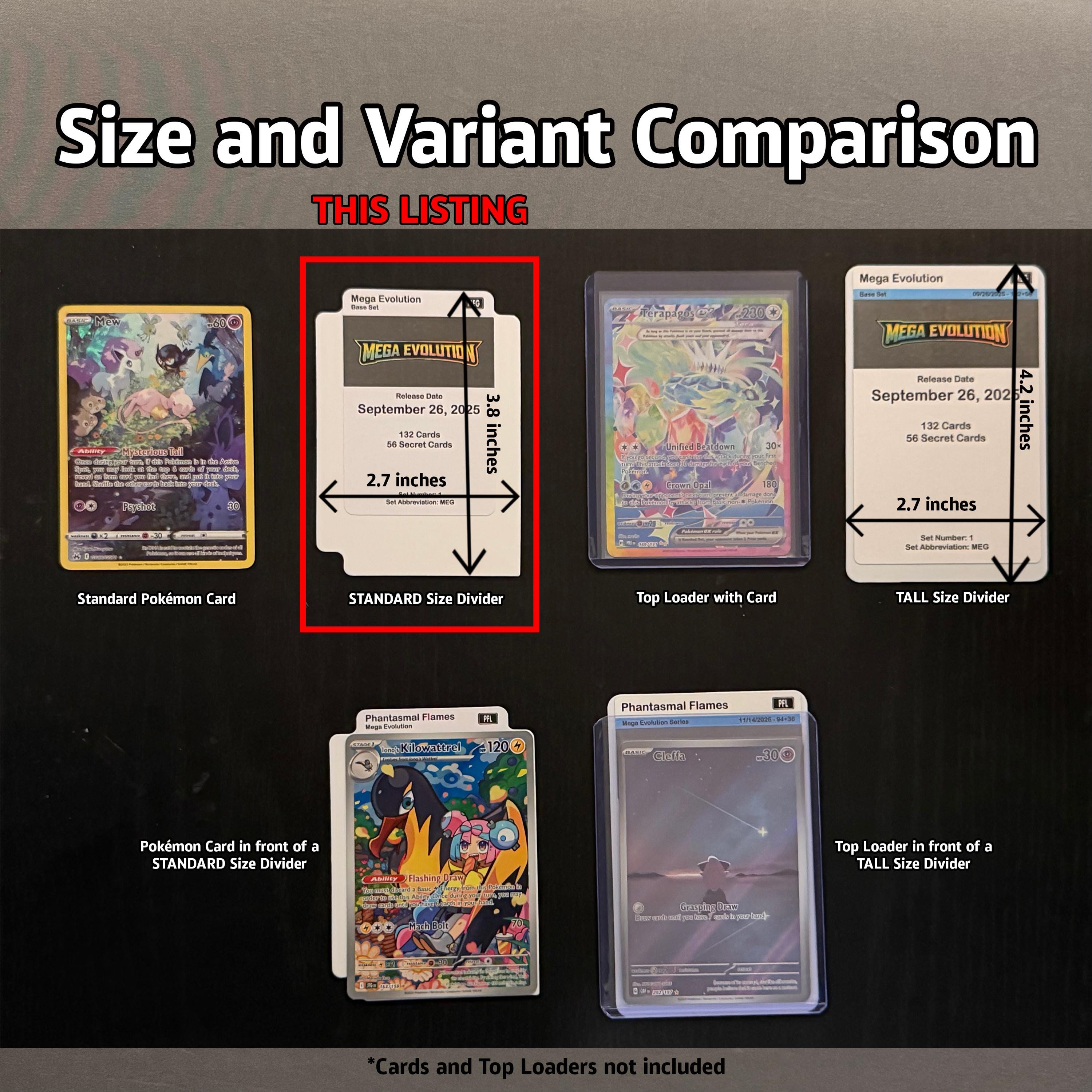Trading Card Dividers, Standard Size | Labeled With Expansion Details ...