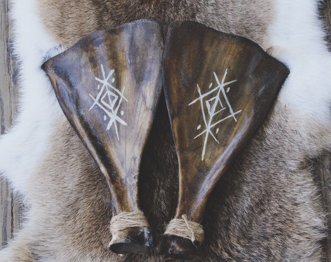 Stained and Sigil Carved Deer Scapula - Etsy