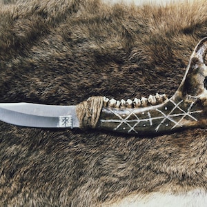 Made to Order : Primitive Sigil Deer Jawbone Ritual Knife - Etsy