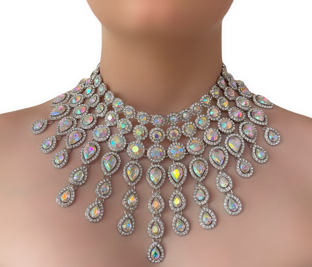 Statement Necklace Set Bridal Quincenera Prom Formal - Etsy
