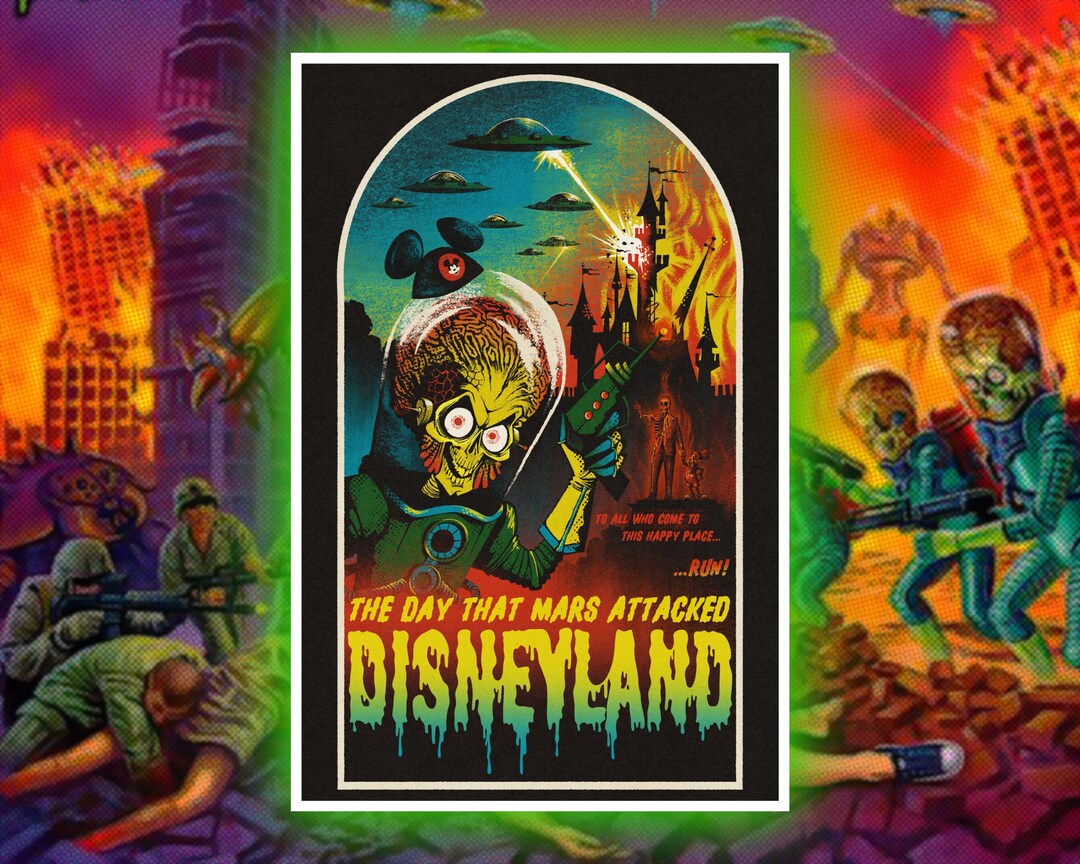 Mars Attacks Limited-edition Print Retro Illustration Great for Disney ...