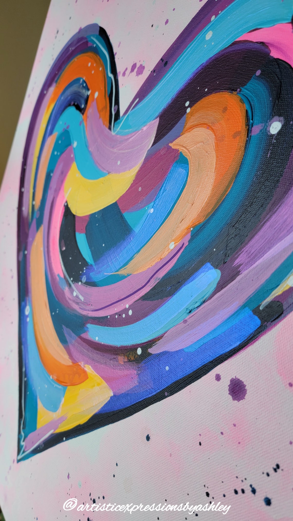 Original Abstract Acrylic Art - Heart - Etsy