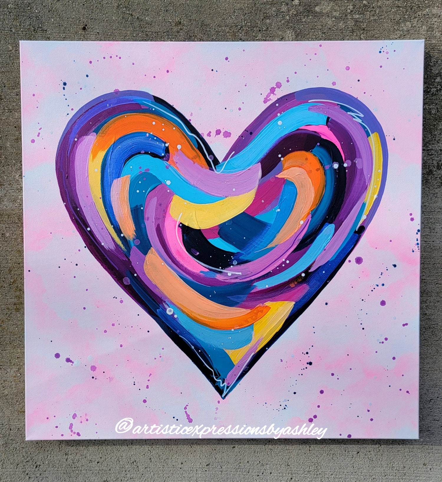 Original Abstract Acrylic Art - Heart - Etsy