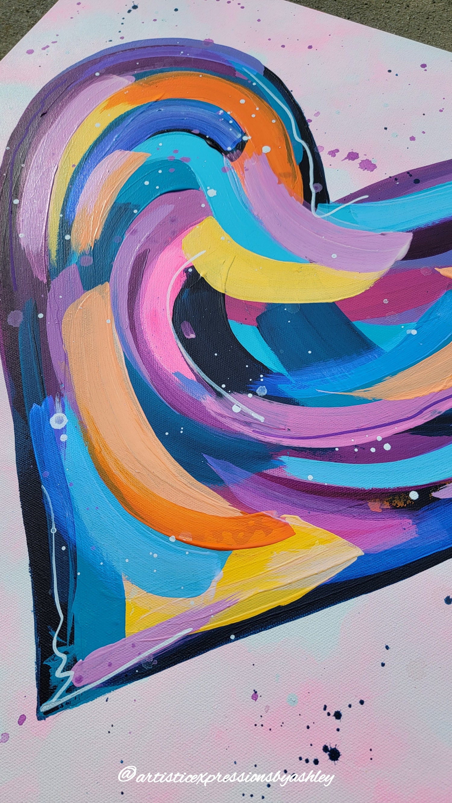 Original Abstract Acrylic Art - Heart - Etsy